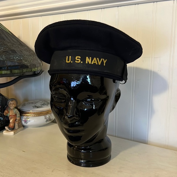 Accessories | Vintage Us Navy Wool Cap Blue Military Beret Wwii Size 7 ...